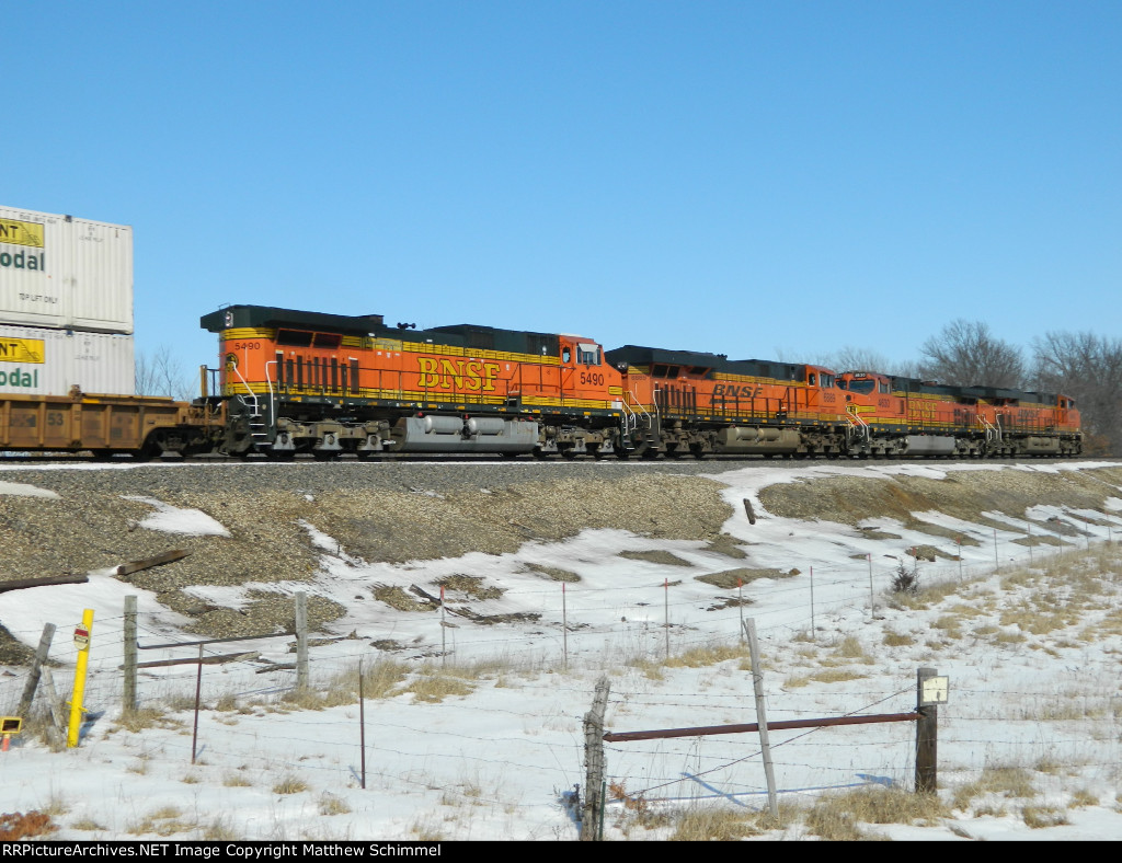BNSF 5490, BNSF 6889, BNSF 4630, & BNSF 6908